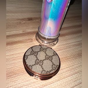 Gucci | Accessories | Gucci Monogram Upcycled Rose Gold Mirror Compact ...